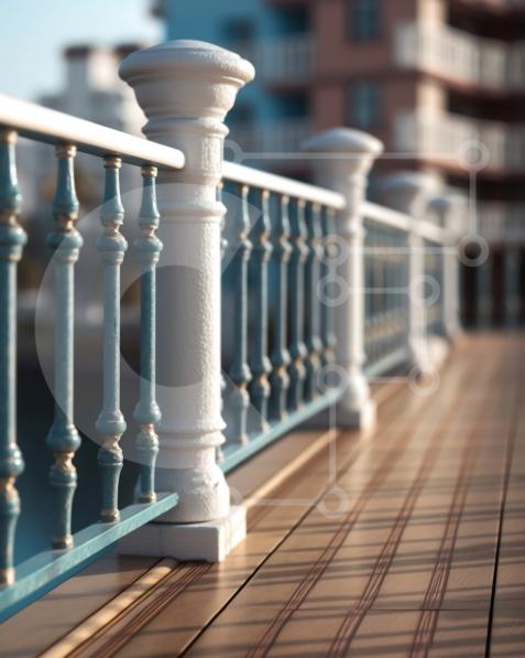 Beautiful Balcony with a City View on a Sunny Day stock photo ...