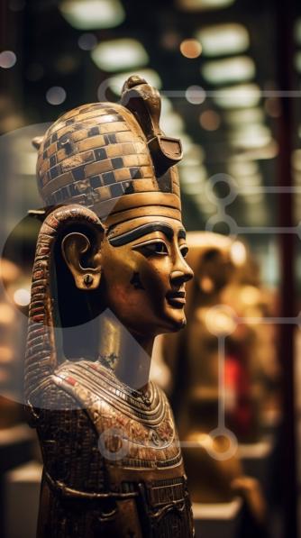Ancient Egyptian Pharaoh Statue Made of Gold in Museum stock photo ...