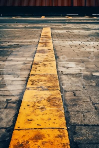Yellow Line Painted on Pavement in Parking Lot stock photo | Creative ...