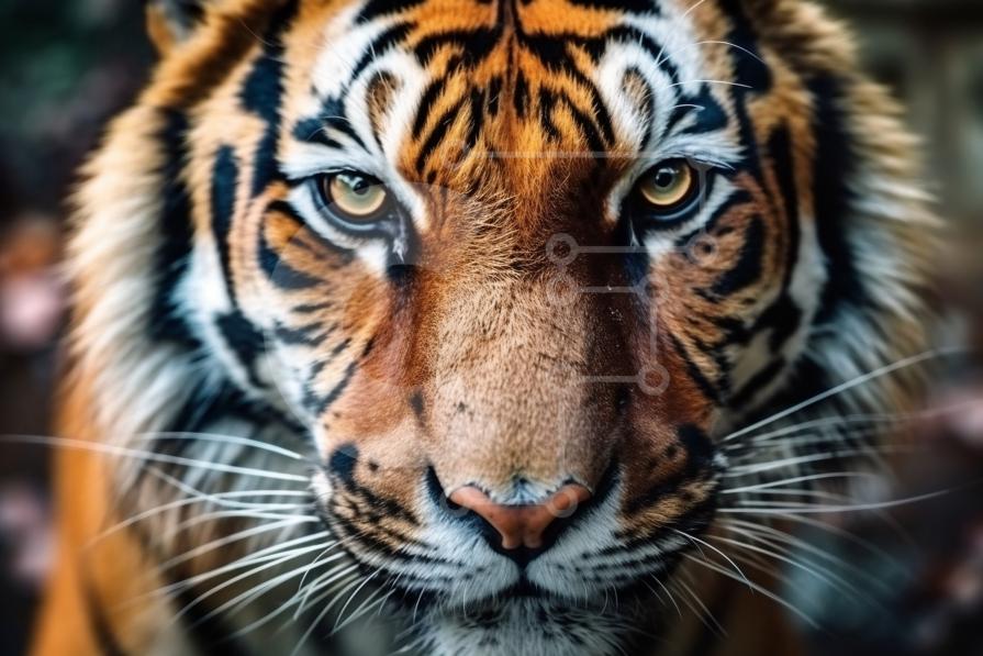 Stunning Close-Up of a Tiger's Face with Intense Expression stock photo ...