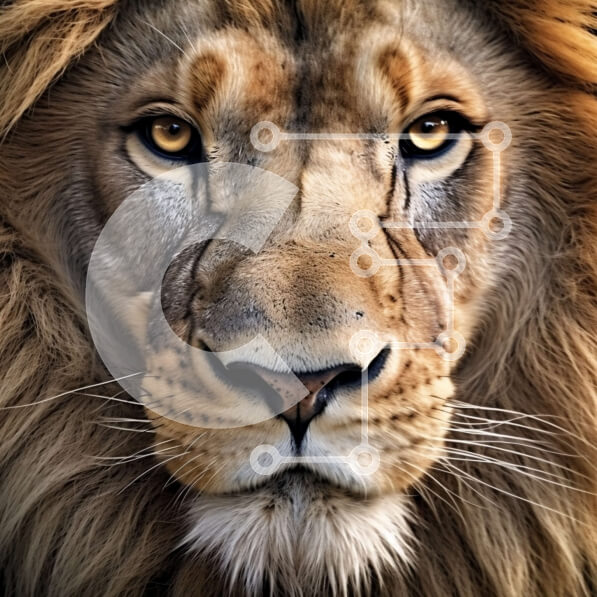 Atemberaubendes Bild eines königlichen Löwen im Close-up Stockfotos ...