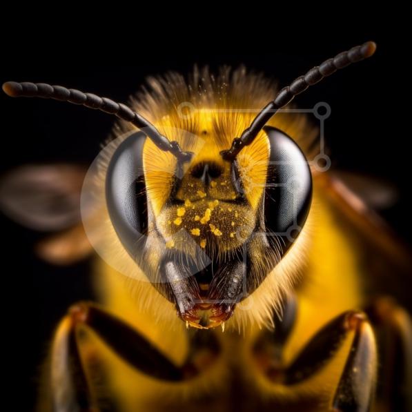 Stunning Close-up of Bee's Face with Intricate Detail stock photo ...