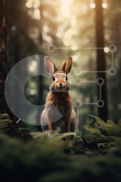 Adorable Picture of a Brown Hare in a Forest Clearing stock photo ...