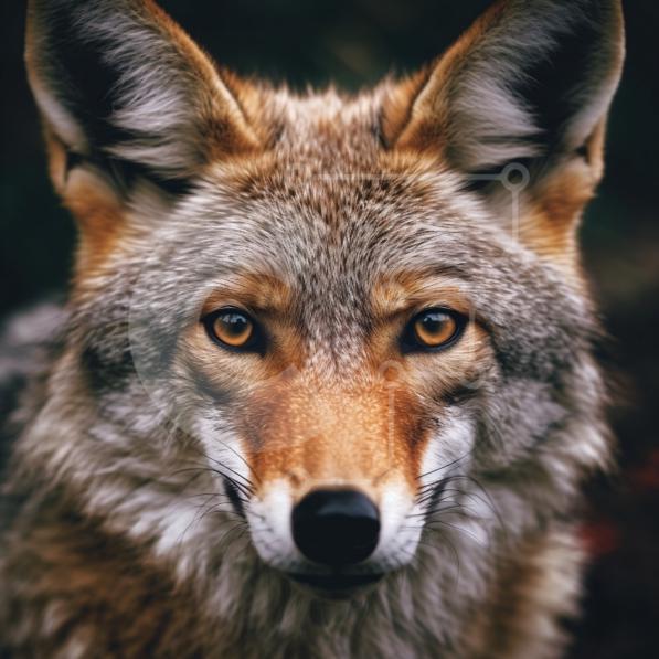 Intense Close-up of a Coyote's Face stock photo | Creative Fabrica
