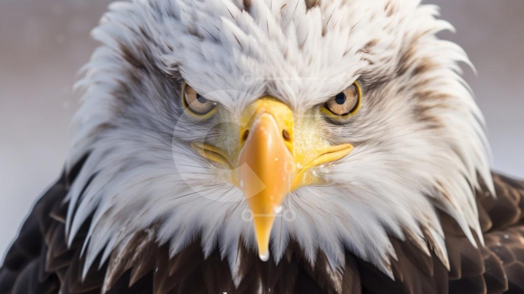 Powerful Close-up of a Bald Eagle's Head and Eyes stock photo ...