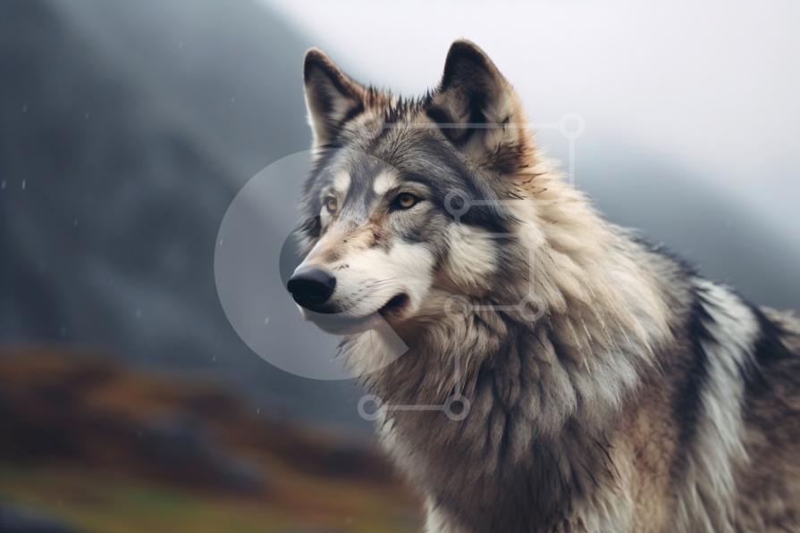 Beautiful Picture of a Gray Wolf on a Rocky Mountain stock photo ...