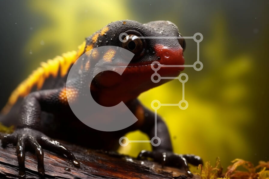 Beautiful Picture of a Salamander in a Dark Mossy Forest stock photo ...
