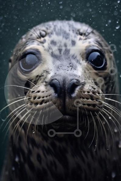 Adorable Close-Up Photo of a Seal's Face stock photo | Creative Fabrica