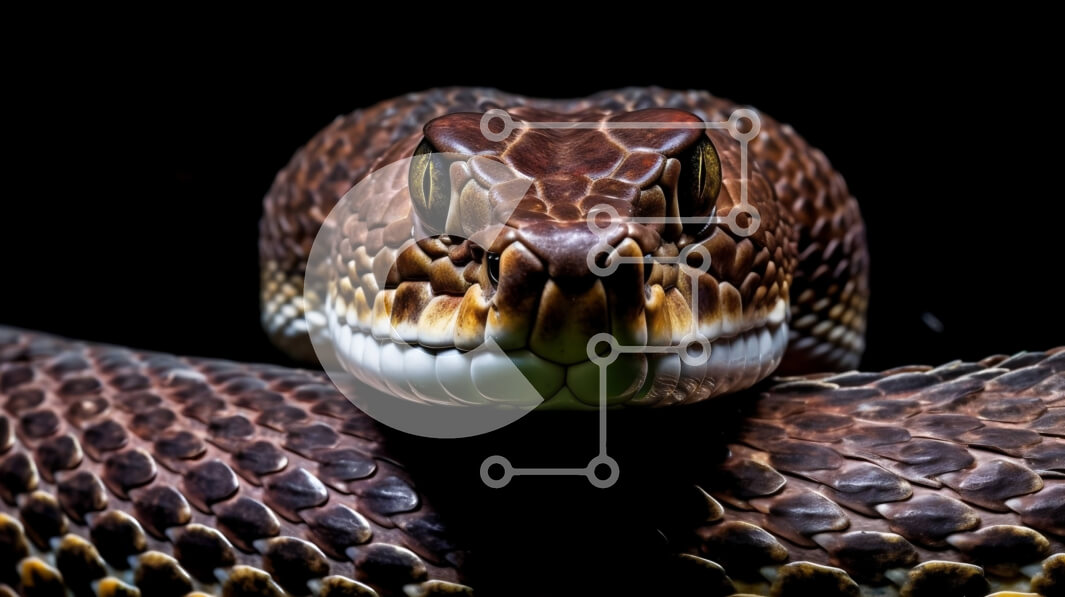 Close-up Image of a Snake's Head with Eyes and Fangs Visible stock ...