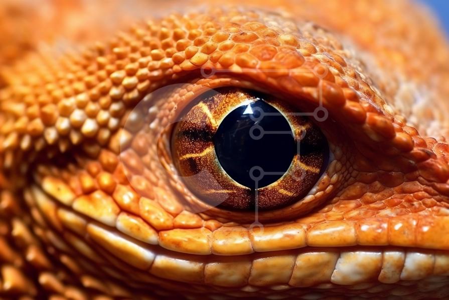 Stunning Close-up of Orange Beaded Lizard with Long Tail stock photo ...