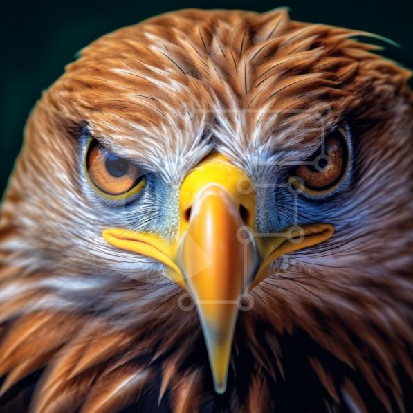 Magnificent Close-Up of an Eagle's Head with Piercing Yellow Eyes and ...