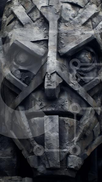 Powerful and Menacing Robot Face Close-Up stock photo | Creative Fabrica