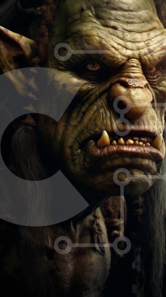 Goblin with Crown and Staff in Close-up Shot stock photo | Creative Fabrica