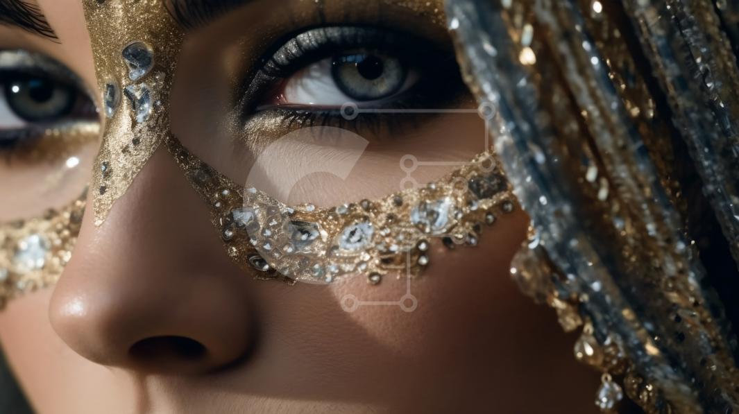 Stunning Gold and Black Venetian-Style Mask for a Masquerade Ball stock ...