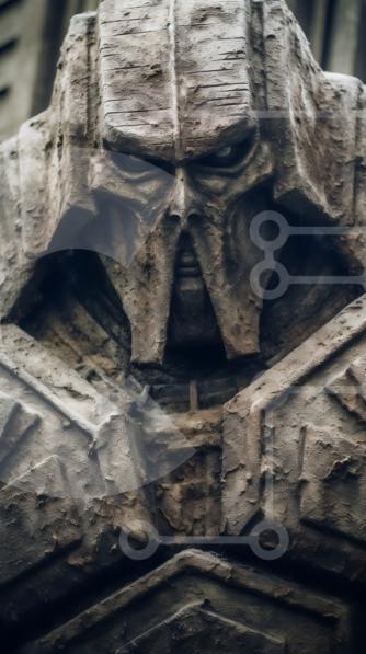 Weathered Stone Statue in Front of a Building stock photo | Creative ...