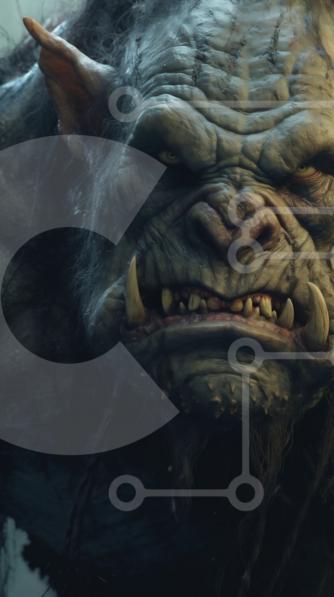 Goblin Close-up with Metal Helmet and Chainmail Shirt stock photo ...