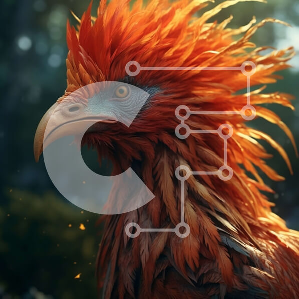 Download Whimsical Digital Art of a Red Bird with a Mohawk Hairstyle ...