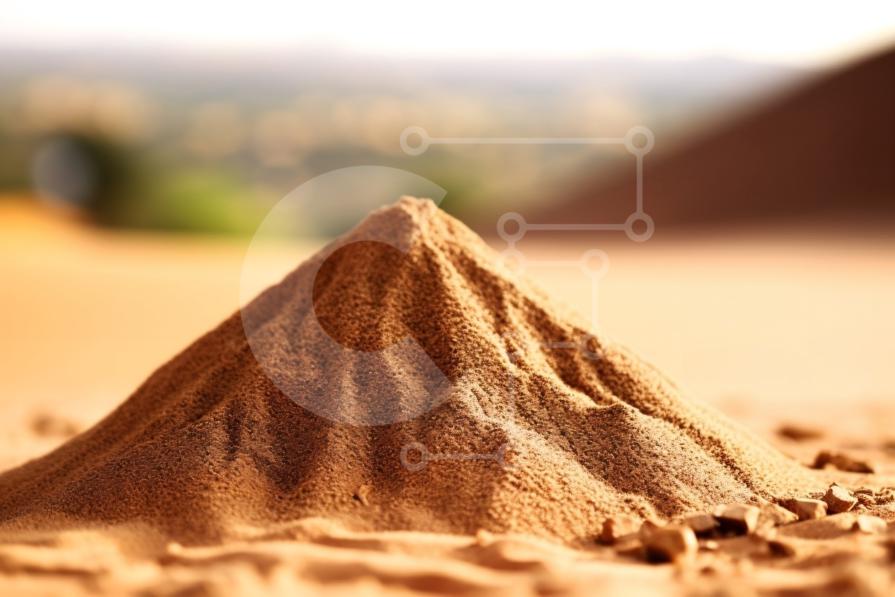 Awe-inspiring Pyramid-shaped Sand Pile in the Desert stock photo ...