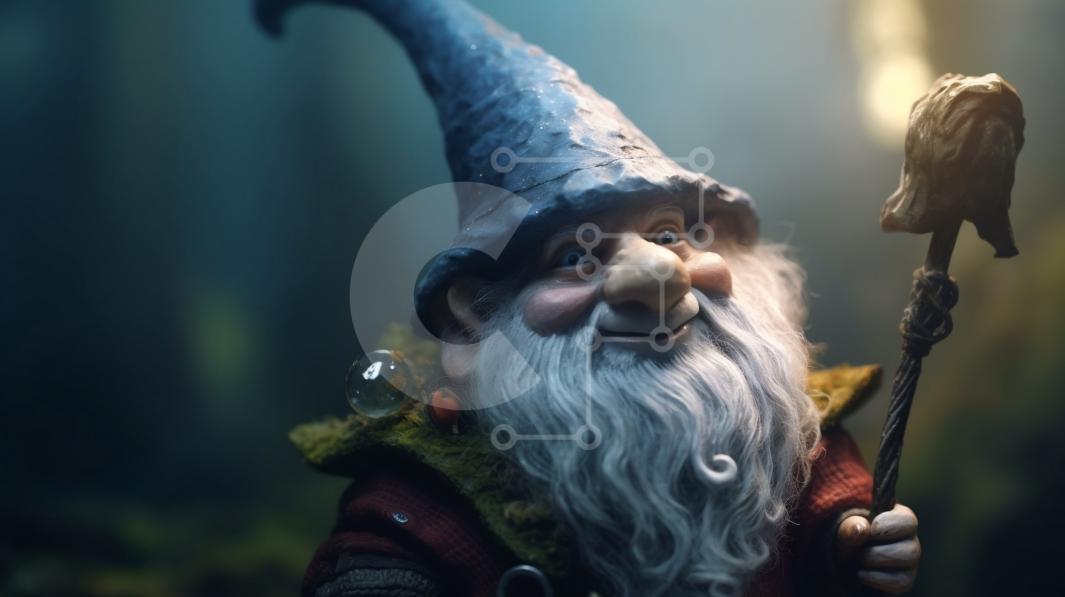 Adorable Picture of a Gnome in a Forest stock photo | Creative Fabrica