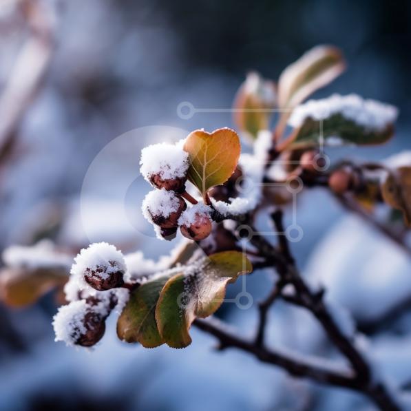 Beautiful Close-Up of Snow-Covered Berries on a Branch stock photo ...