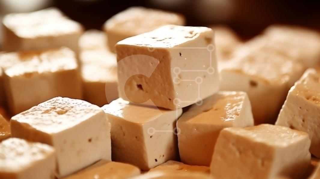 Stacked White Chocolate Cubes with Glossy Finish stock photo | Creative ...