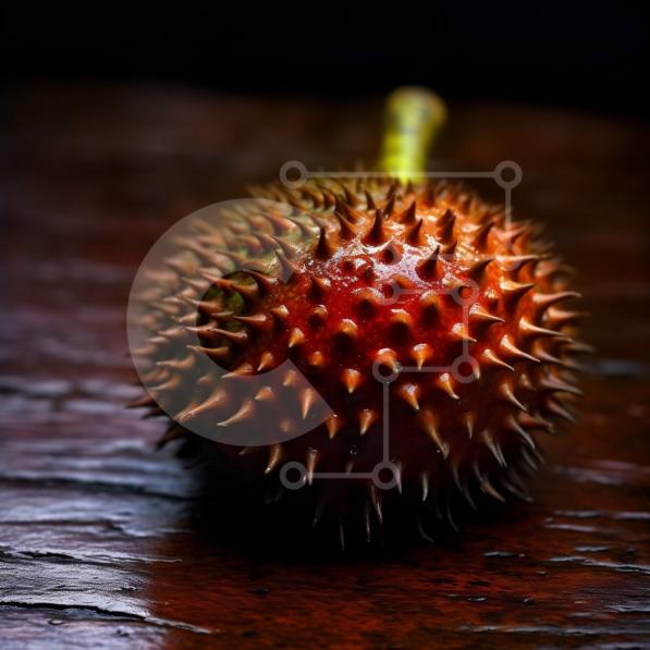 Fresh Red Durian Fruit on a Natural Wooden Table stock photo | Creative ...