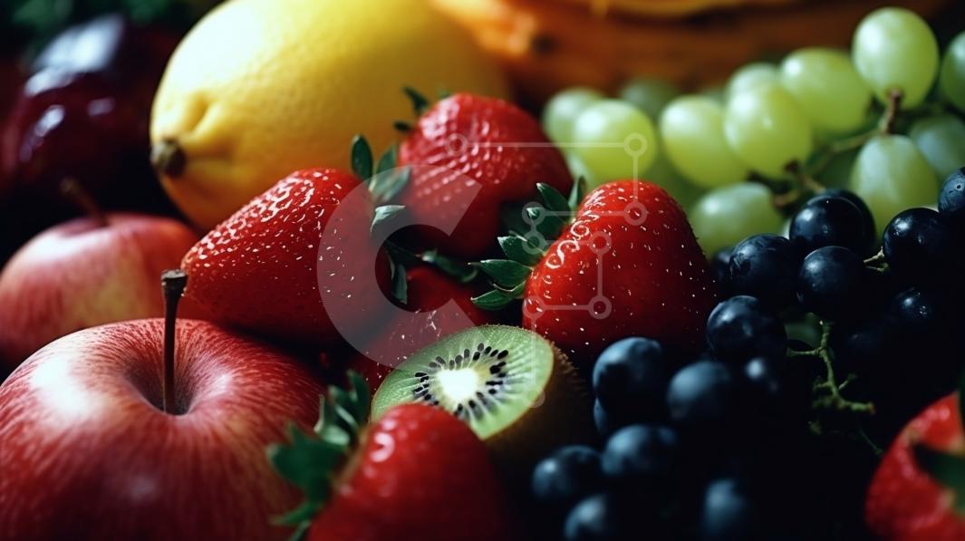 Fresh Fruits Selection for a Healthy Diet stock photo | Creative Fabrica
