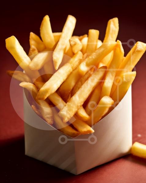 Close-up Image of French Fries in a Paper Container | Delicious Food ...