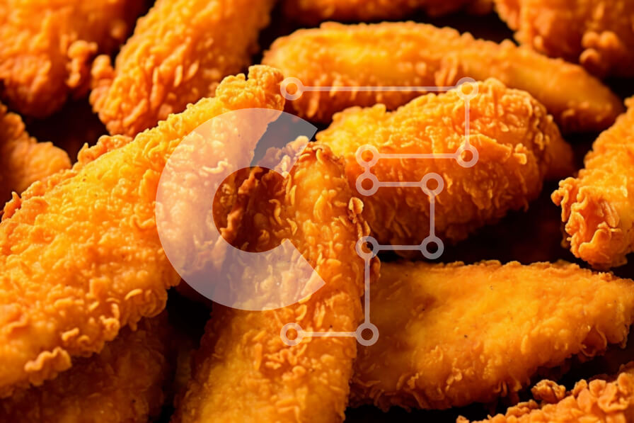 Delicious Breaded Chicken Nuggets on a Black Background stock photo ...