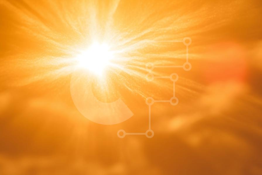 Stunning Image of a Bright Sun and Clear Blue Sky stock photo ...