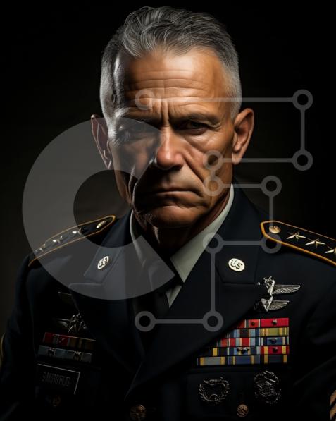 Serious Middle-Aged Military Man in Uniform Stock Photo stock photo ...