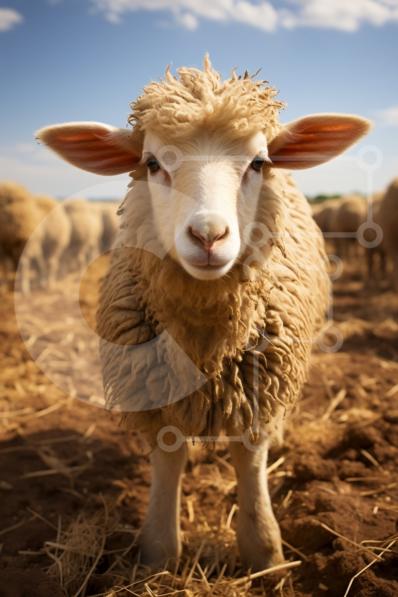 Beautiful Close-Up Photo of a Sheep with Curly Brown Hair stock photo ...
