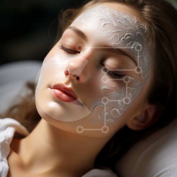 Relaxing Spa Experience with Woman Wearing Face Mask stock photo ...