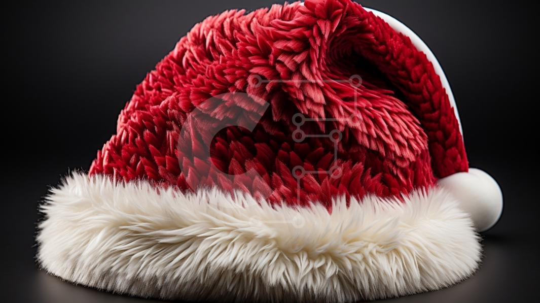 Stylish Red Santa Hat with White Fur stock photo | Creative Fabrica