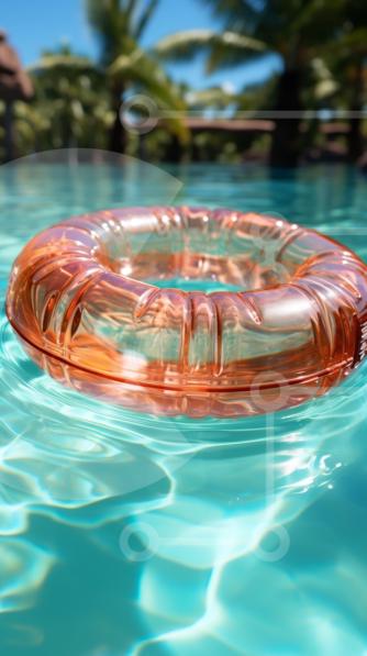 Life Ring Floats in a Refreshing Swimming Pool stock photo | Creative ...