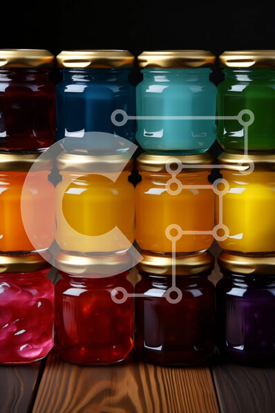 Colorful Assortment of Jams and Jellies in a Jar stock photo | Creative ...