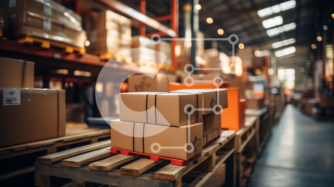 Descarga Almacén eficiente y productivo con cajas de cartón apiladas y ...