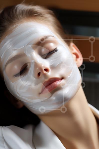 Relaxation with a White Facial Mask - Beauty and Fashion stock photo ...