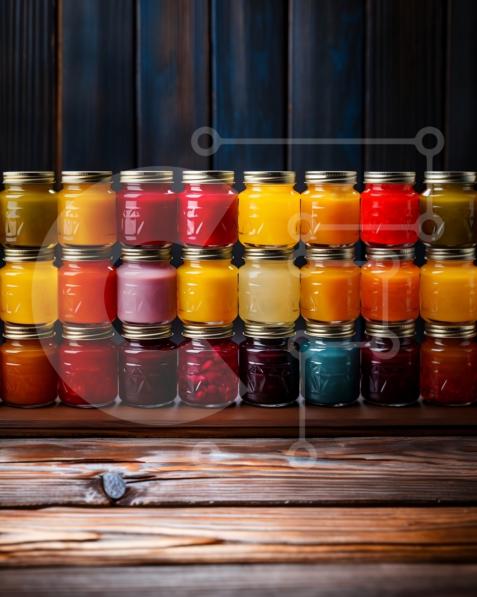Delicious Assortment of Jams and Jellies in Mason Jars stock photo ...