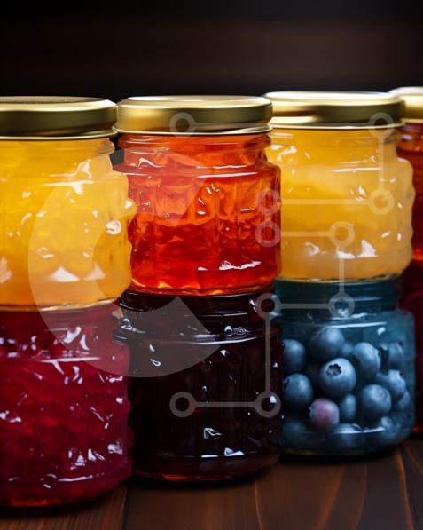 Assorted Jams and Jellies in Glass Jars stock photo | Creative Fabrica