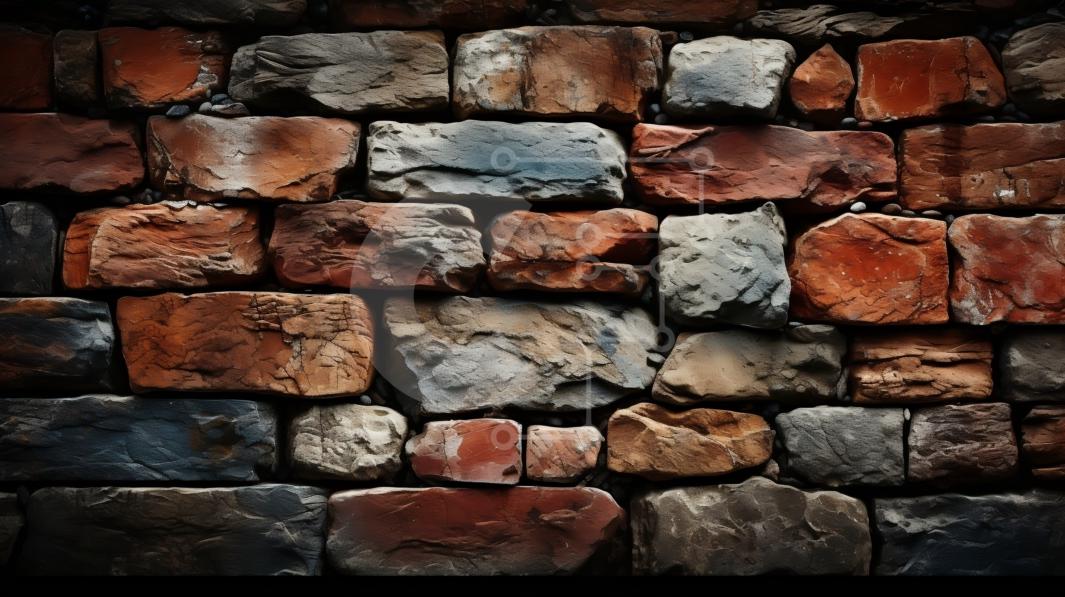 Rugged and durable stone wall close-up stock photo | Creative Fabrica