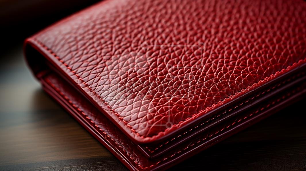 Sleek and Elegant Red Leather Wallet with Gold Clasp stock photo ...