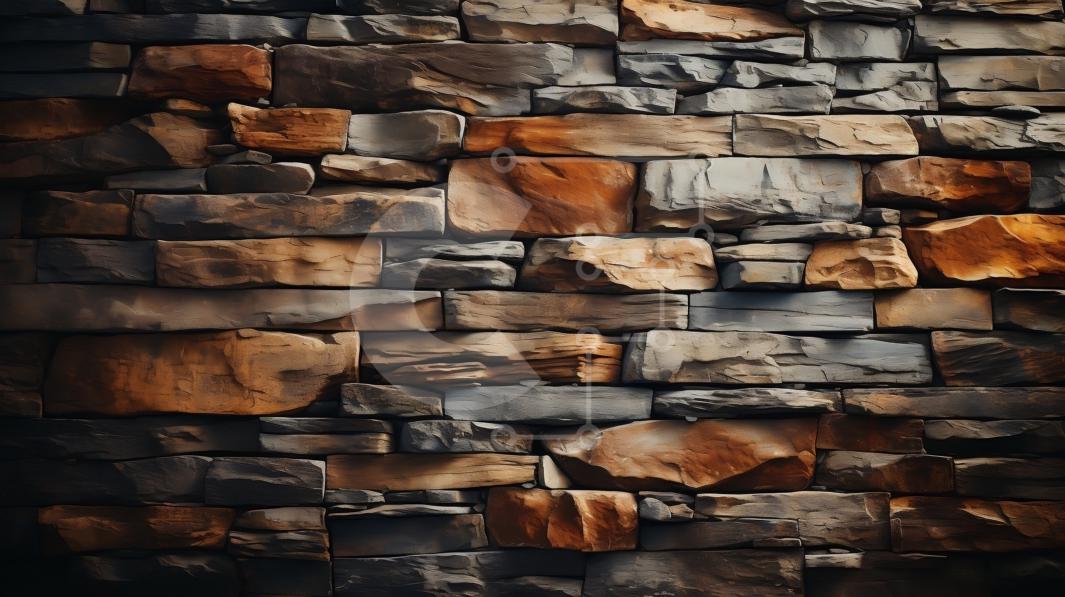 Rugged and durable stone wall in a natural outdoor setting stock photo ...