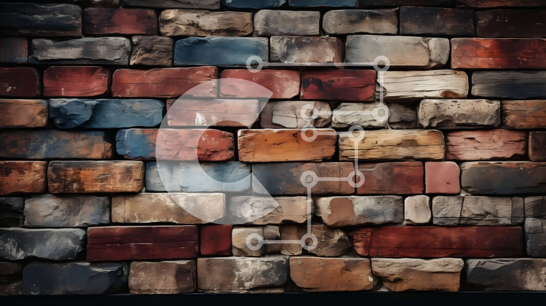 Download Aged and weathered brick wall in a haphazard pattern ...