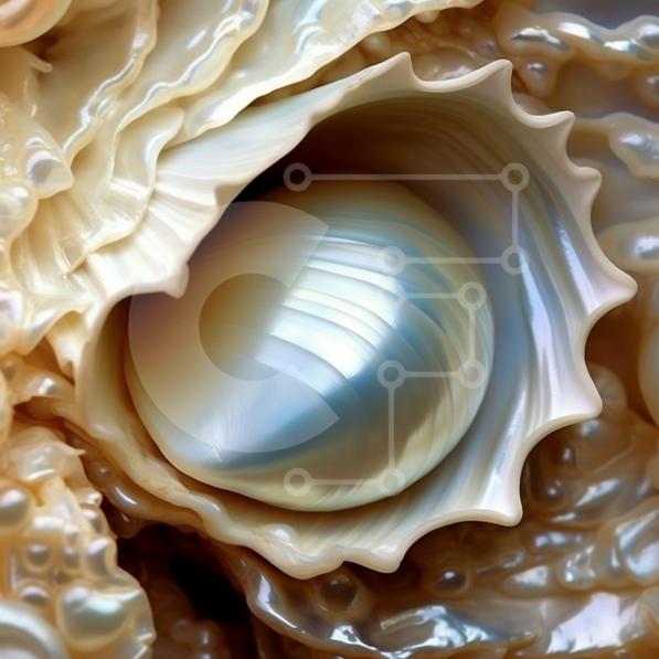 Stunning Image of a Pearl Oyster Shell with a Beautiful Pearl Inside ...