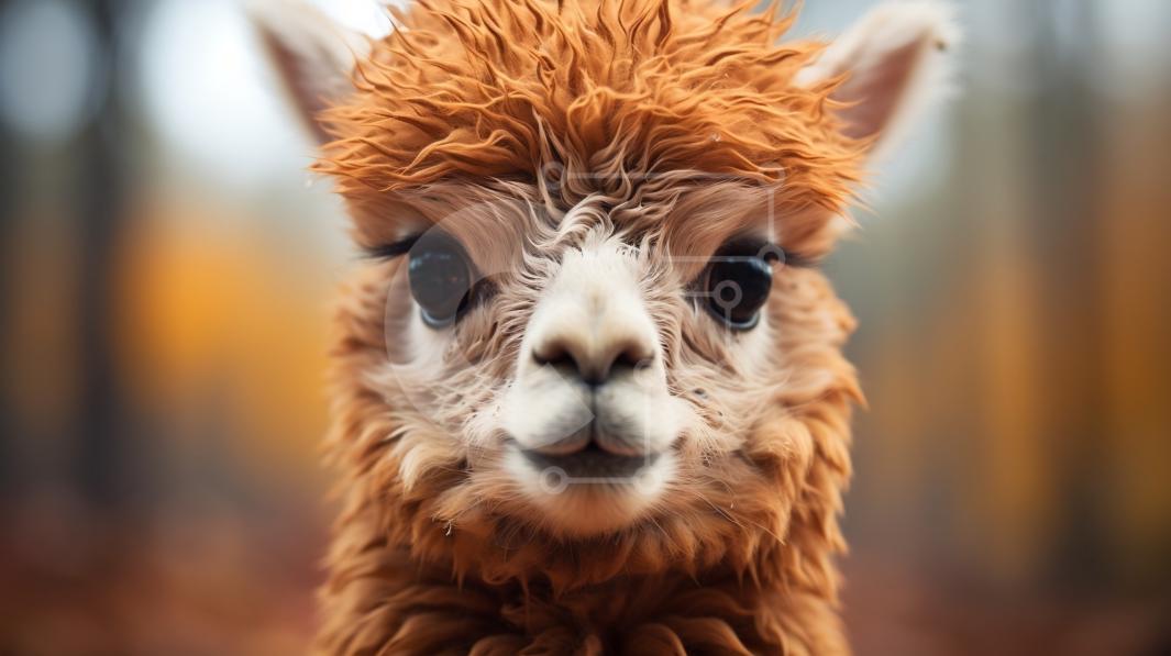 Adorable Close-up of a Brown Alpaca with Curly Coat and Friendly ...
