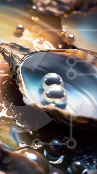 Beautiful Image of Oyster Shell with Pearls Inside stock photo ...