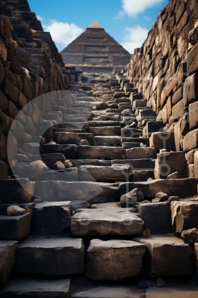 Impressive Image of Staircase and Pyramid stock photo | Creative Fabrica