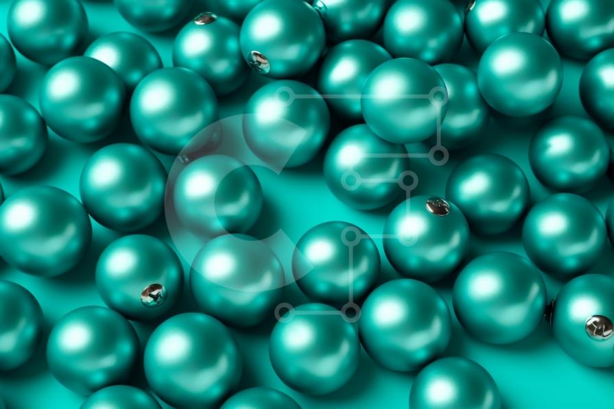 Stunning Close-up of Green Pearls on a Vibrant Turquoise Background ...