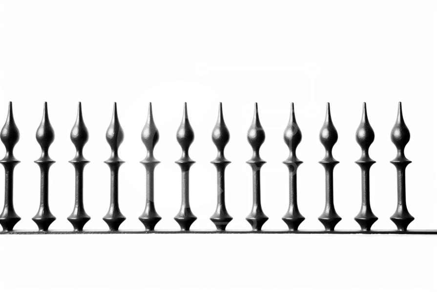Menacing Black Metal Fence with Sharp Spikes - Abstract Image stock ...
